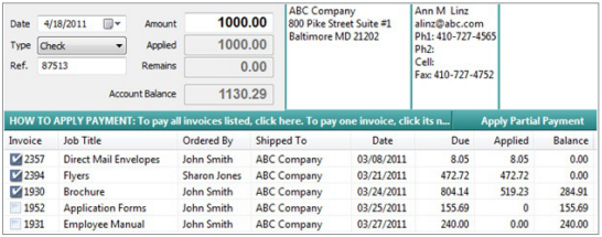 Receiving Payments (A/R) – Print Reach Help Center