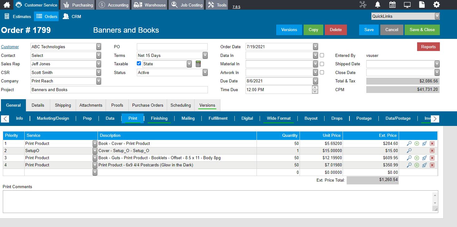 Delete A Print Item From An Estimate Or Order Print Reach Help Center