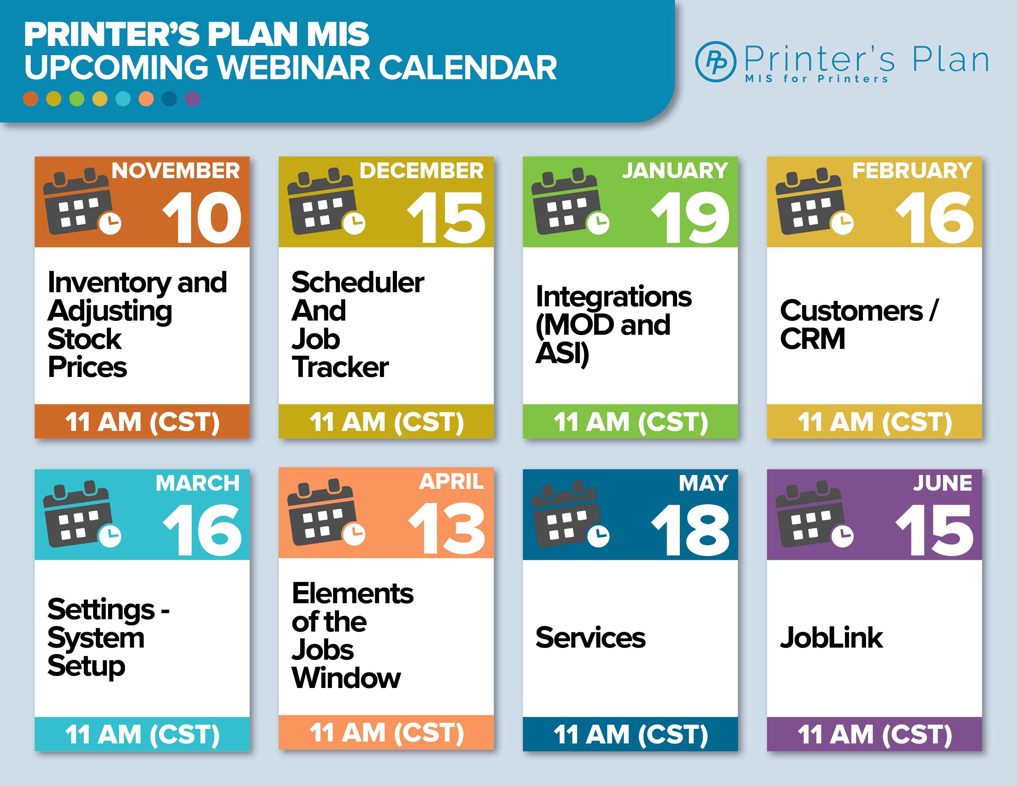 Printer's Plan MIS: Upcoming Webinar Calendar – Print Reach Help Center