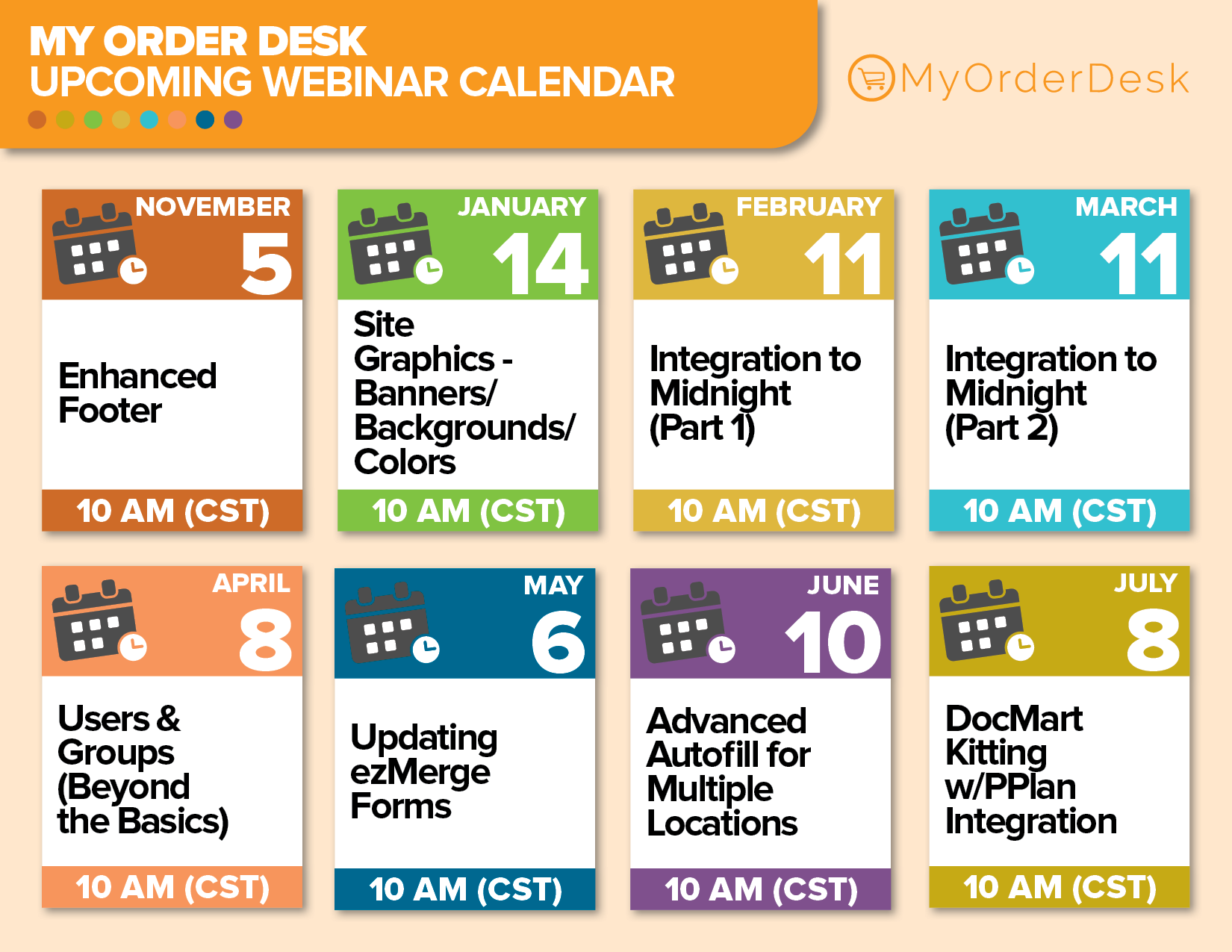 MyOrderDesk: Upcoming Webinar Calendar – Print Reach Help Center
